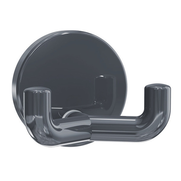 HEWI Double Hook DIA=50mm with Rose Fixing - Anthracite Grey