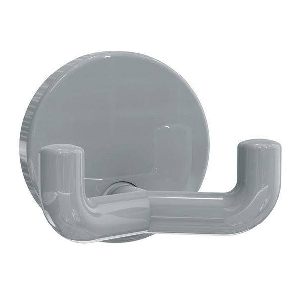 HEWI Double Hook DIA=50mm with Rose Fixing - Stone Grey